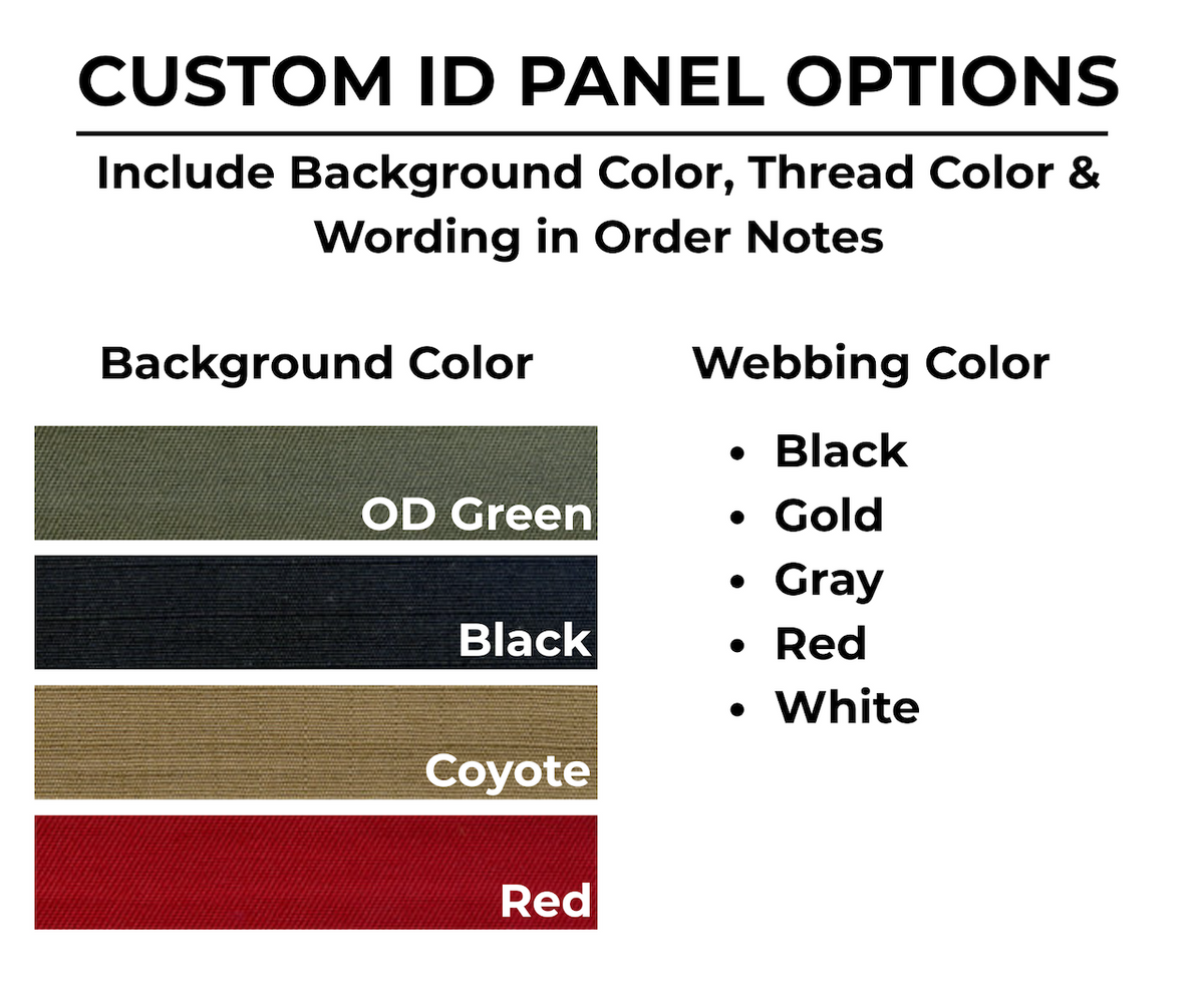 ID Panel | Custom ID Panel Name Tapes – Blue Ridge Overland Gear