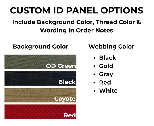 ID Panel | Custom ID Panel Name Tapes – Blue Ridge Overland Gear
