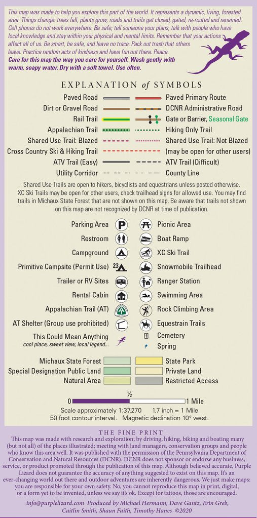 Michaux Lizard Map, Pennsylvania – Blue Ridge Overland Gear