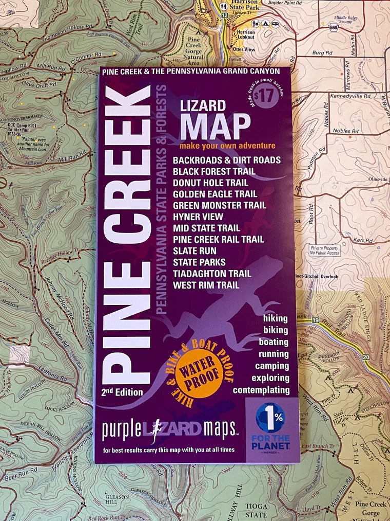 Pine Creek Lizard Map - Grand Canyon of Pennsylvania – Blue Ridge ...