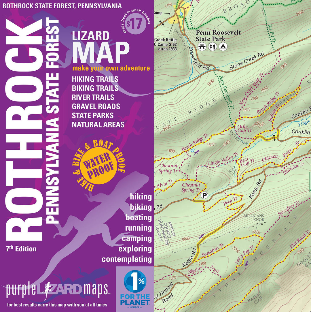 Rothrock Lizard Map 7th Edition, Pennsylvania – Blue Ridge Overland Gear